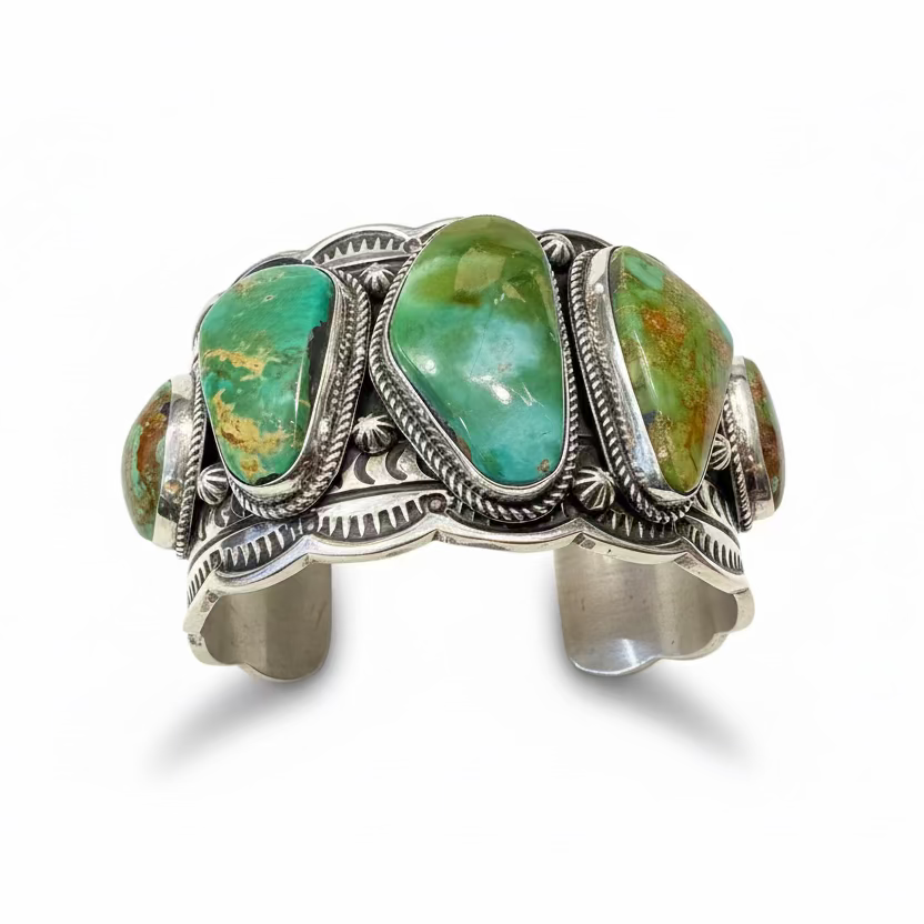 Royston 5-Stone Mega Cuff Bracelet, D. Delgarito – Turquoise Mustang